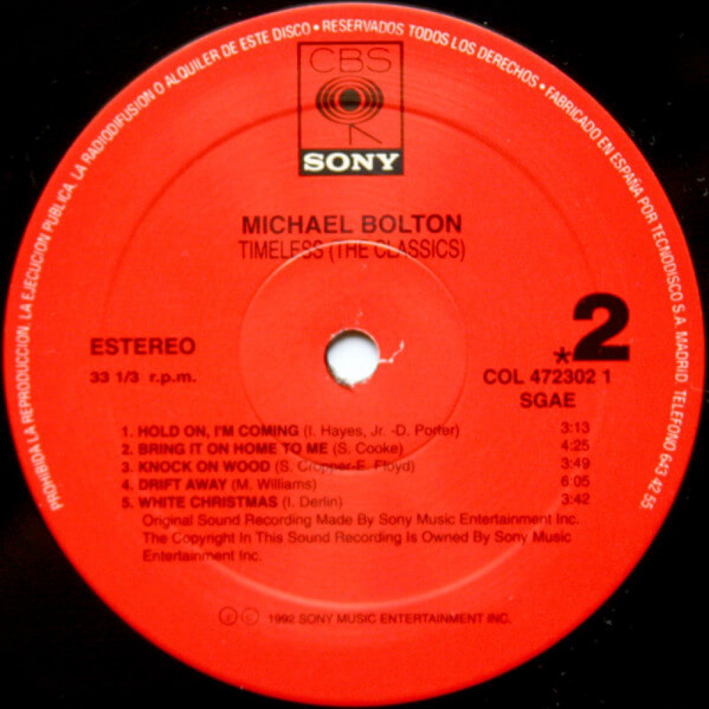 Michael Bolton - Timeless The Classics - 1992 I Plak Sesi